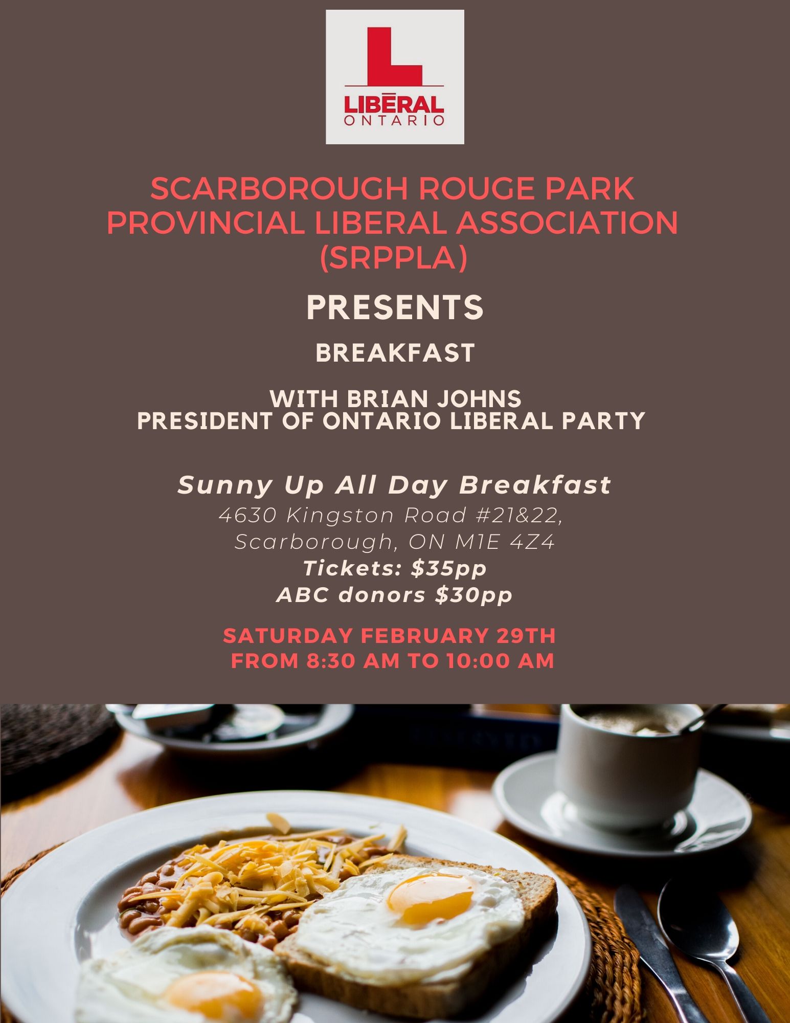 SRPPLA Presents BREAKFAST with Brian Johns PRESIDENT of Ontario Liberal ...