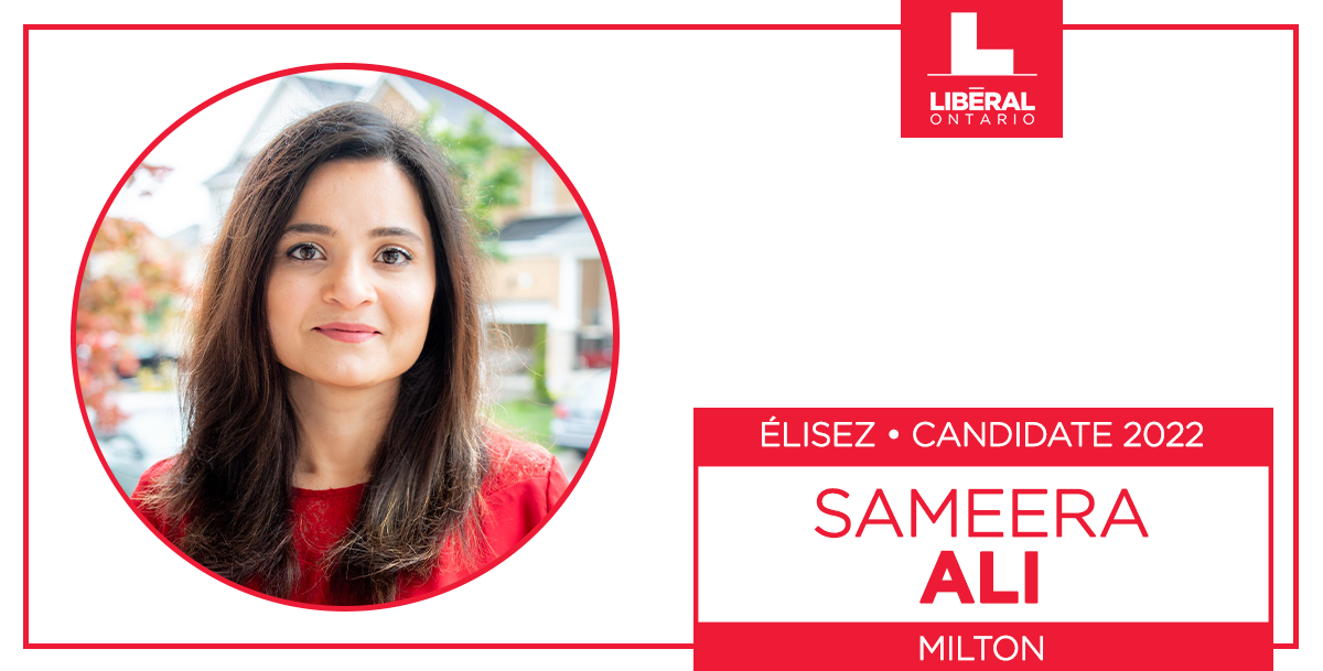 Les libéraux de Milton désignent Sameera Ali comme candidat du Parti ...