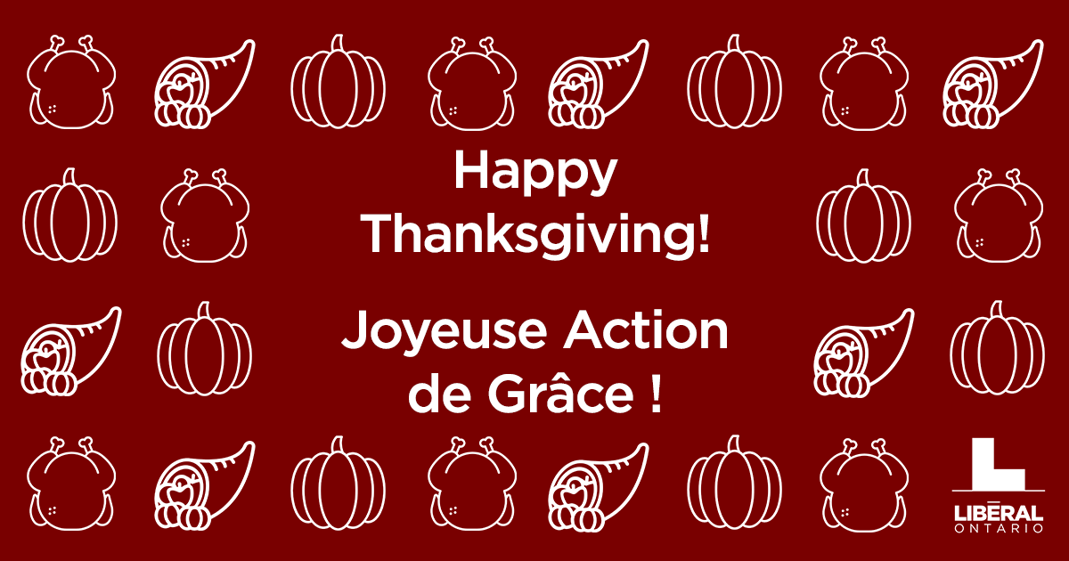 Joyeuse Action de Grâce ! – Parti libéral de l'Ontario
