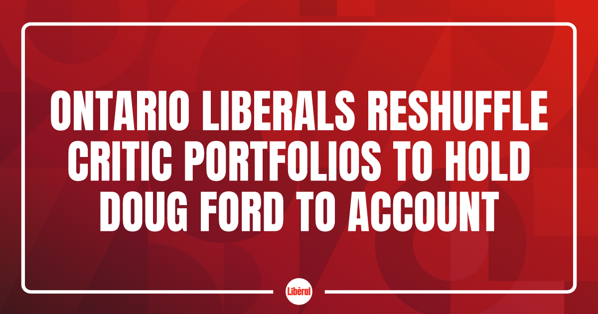 Ontario Liberals reshuffle critic portfolios to hold Doug Ford to ...