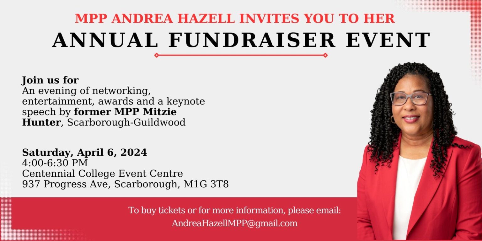 Annual Fundraiser with Andrea Hazell MPP – Ontario Liberal Party