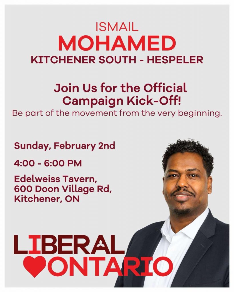 Ismail Mohamed’s Official Campaign Kick Off! – Ontario Liberal Party